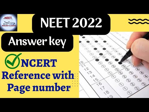 NEET Final Answer key 2022 | NEET 2022 Answer key with NCERT Page ...