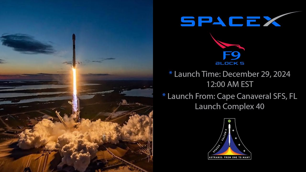 SpaceX Falcon 9 -Thuraya 4-NGS Launch Live From Daytona Beach Florida December 29, 2024 🚀 - YouTube