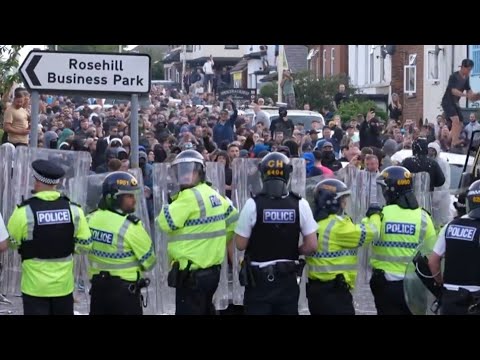 CIVIL UNREST. Southport England. PROTESTS & RIOTS. Stabbing. LIVE ...