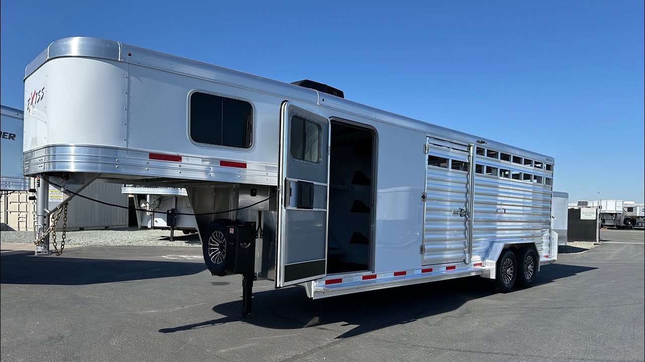 2025 Exiss Gooseneck Stock Combo Trailer With Bunk Beds and A/C! - YouTube