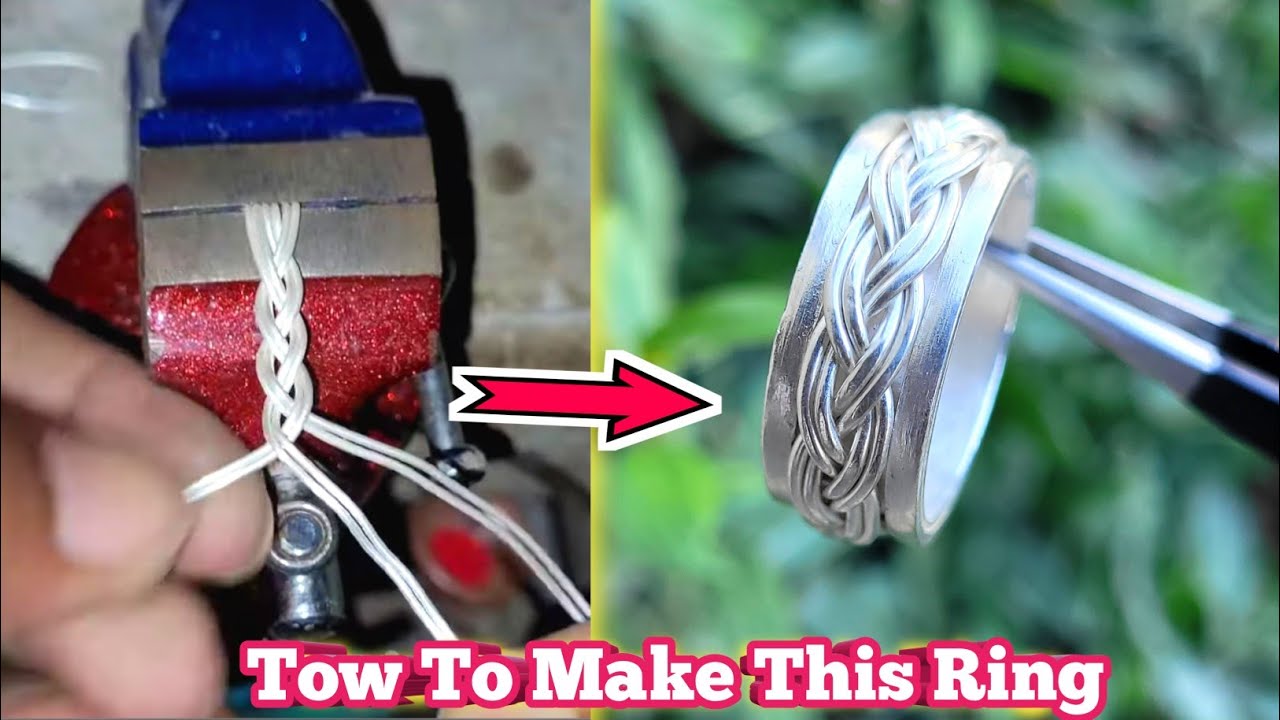 How to make ring with soldering wire ! Silver ring making with stone ...