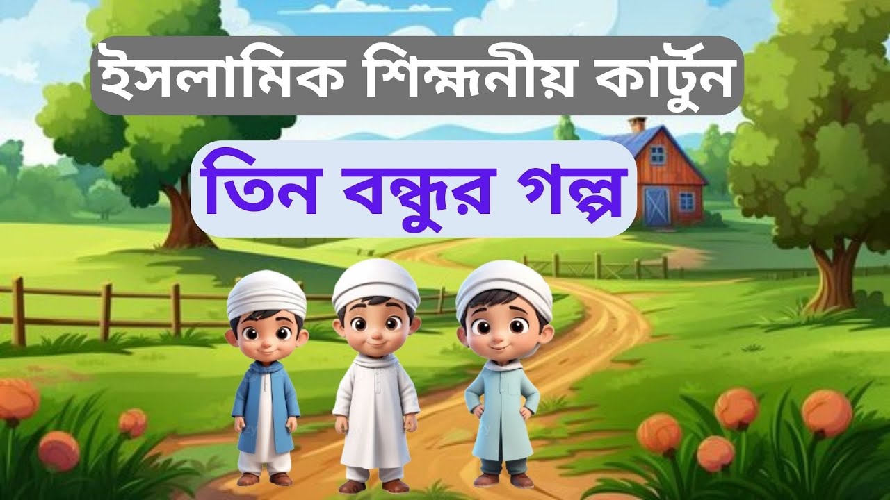 Islamic Cartoon Bangla । তিনবন্ধুর শিক্ষনীয় গল্প । Tin Budhur Golpo ...