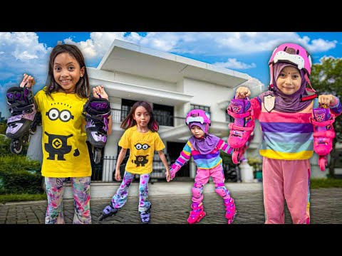 AQILA KE RUMAH LEIKA BELAJAR MAIN SEPATU RODA