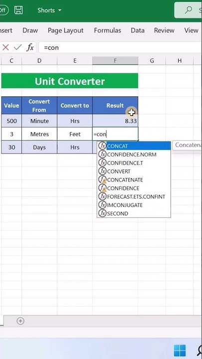 UNIT CONVERT IN EXCEL, Excel मे UNIT CONVERT कैसे करें., MS EXCEL, # ...