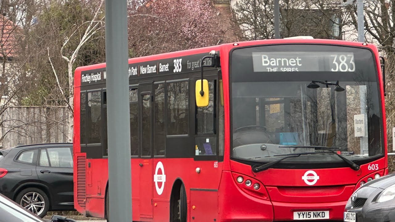 Full Journey - London bus route 383 Finchley Memorial Hospital to ...