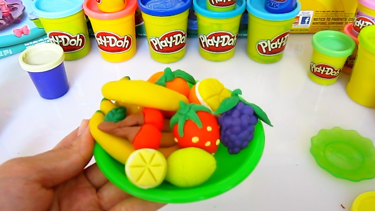 Playdoh vegetables and fruits - Learn vegetables and fruits name and ...