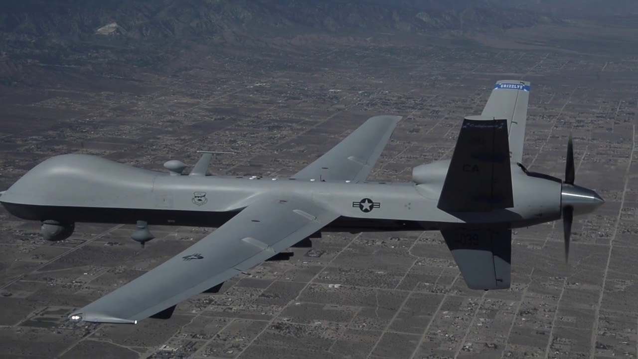 MQ-9 Reaper remotely piloted aircraft in flight - YouTube