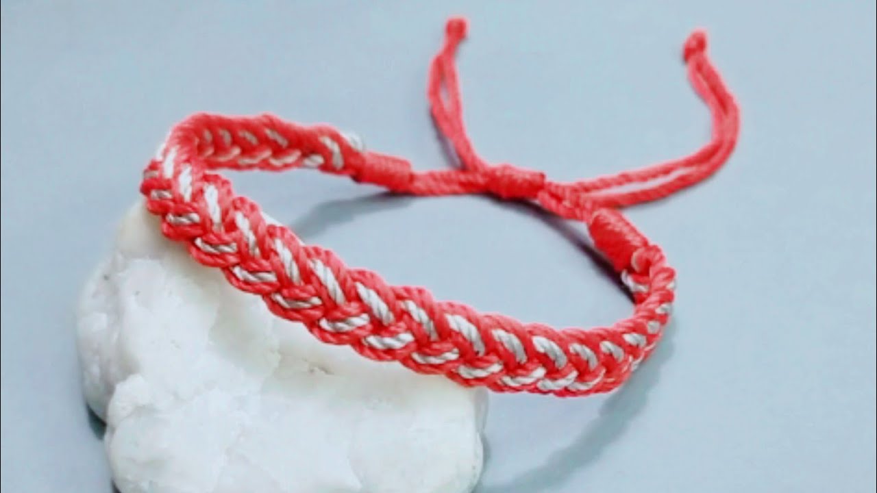 DIY macrame bracelet friendship for beginner || gelang macrame dari ...