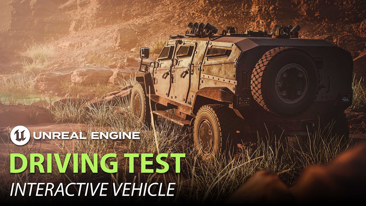 Unreal Engine | Driving Test: Interactive Vehicle (WIP) - YouTube