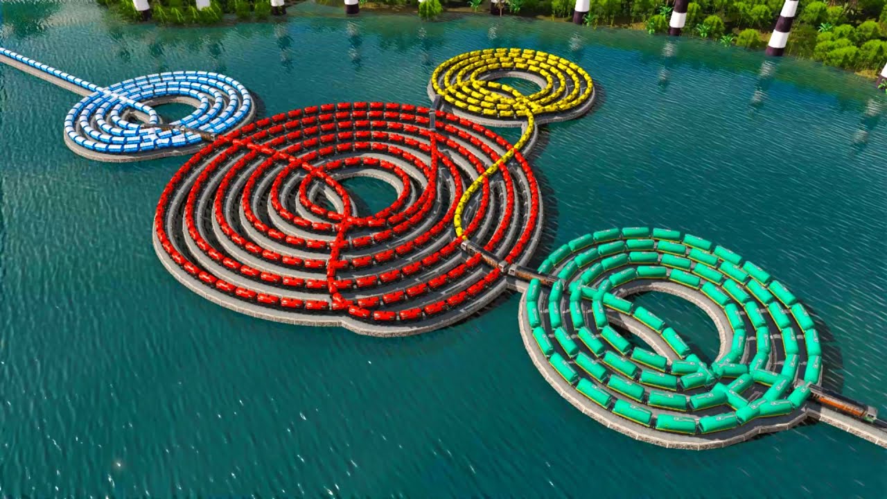 Incredible! Very Long Fast Train Four Color Spinning On The Extreme ...