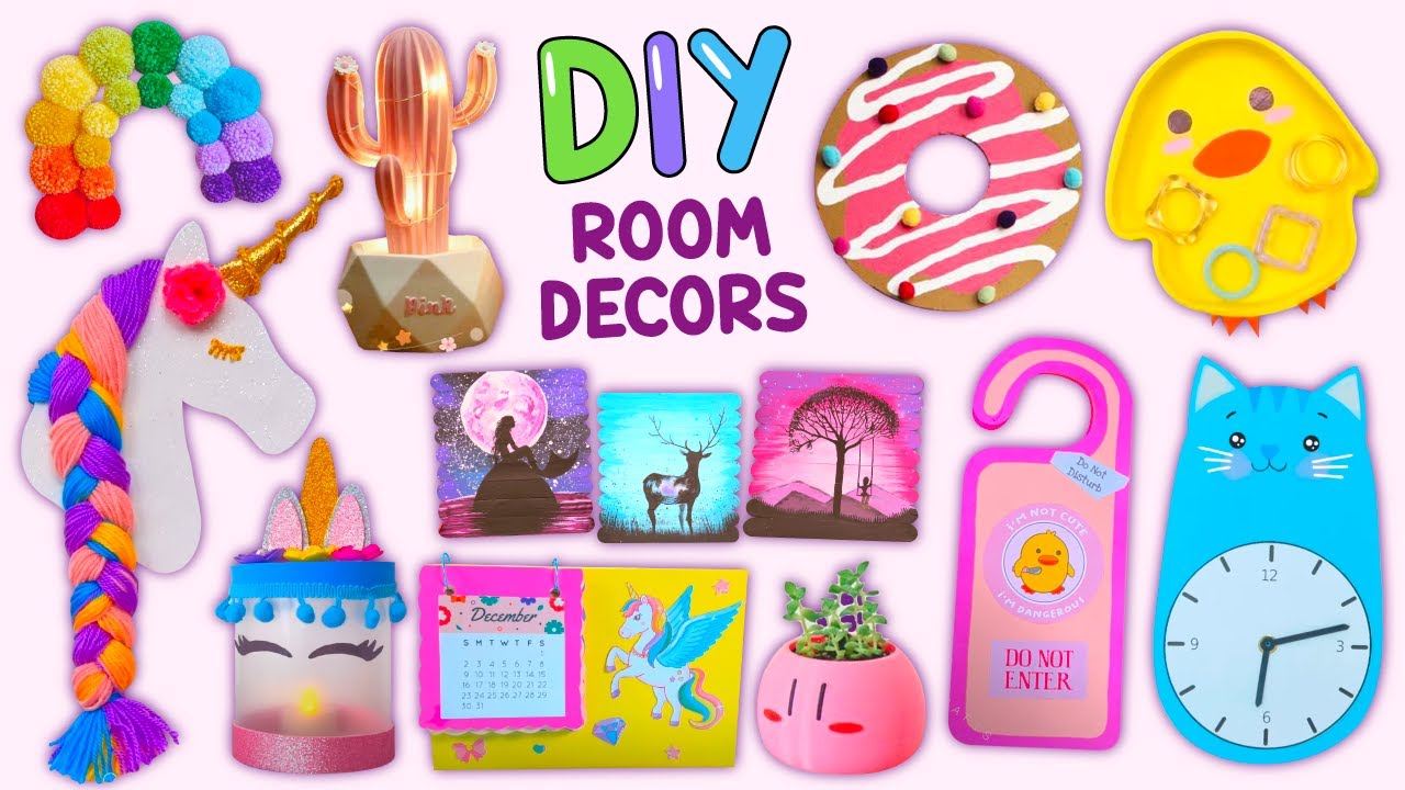 16 DIY ROOM DECOR IDEAS - Unicorn Room Decors - Cute Wall Decors - Easy ...