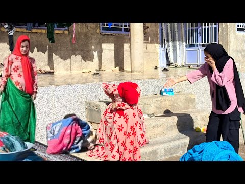 Homeowner's concern about Marzieh's pain while washing the carpet despite her pregnancy 