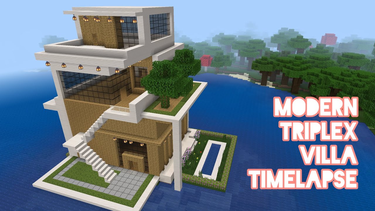 Minecraft modern house, time lapse tutorial No. 3 - YouTube