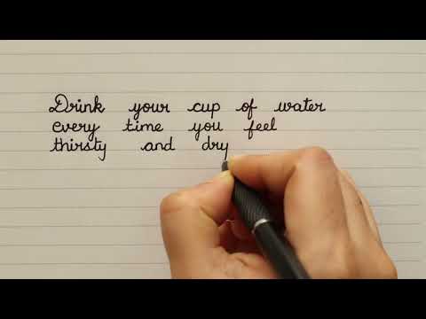 Neat and simple cursive English handwriting using gel pen/calligraphy/two line note/practice/#2
