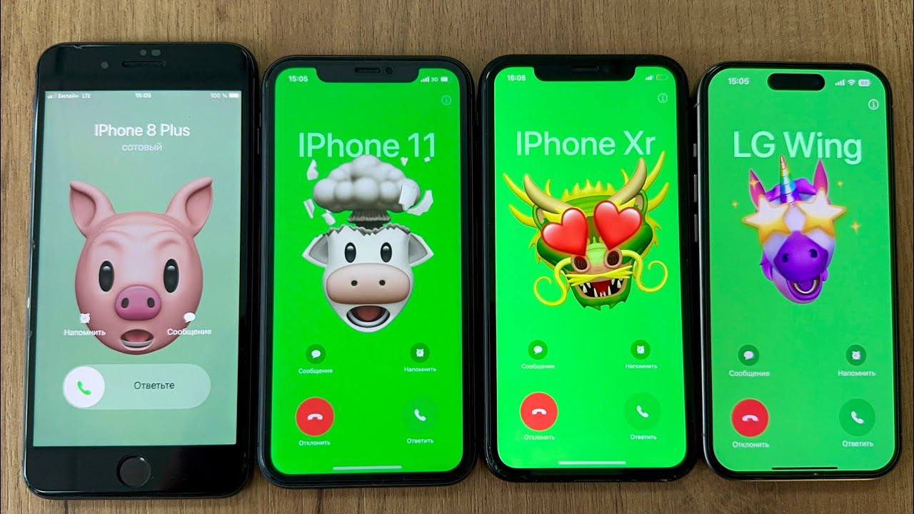 Incoming Call IPhone 8 Plus + IPhone XR + IPhone 11 + IPhone 15 PRO ...