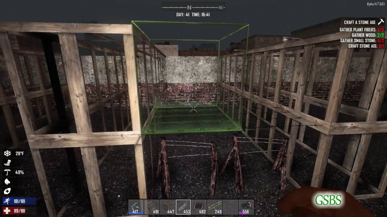 Barbed Wire Chair and Tests (7 Days to Die: Alpha 14.7) - GSBS - YouTube