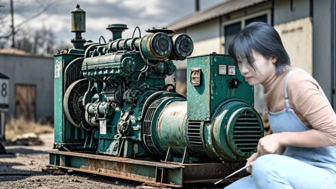 Talented girl Lin Guoer refurbished a severely damaged generator！# ...