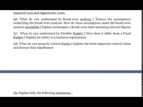 Distinguish between Imputed Costs and Opportunity Costs - YouTube