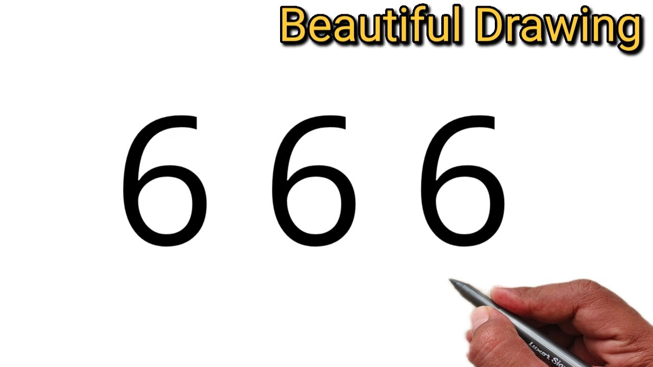 Beautiful drawing from number 66 | Easy Drawing step by Step | Number ...