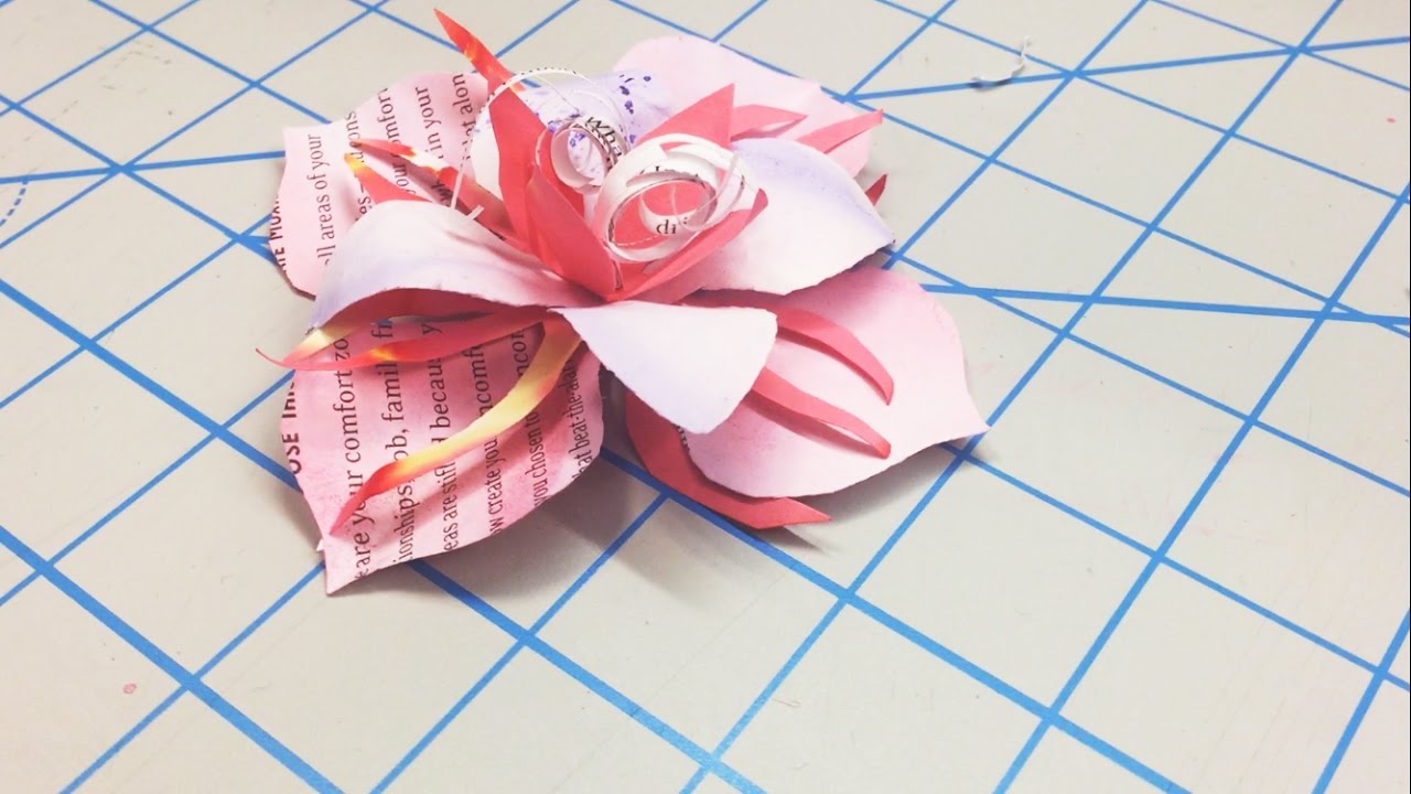 How to Make Paper Flowers out of Office Supplies - YouTube