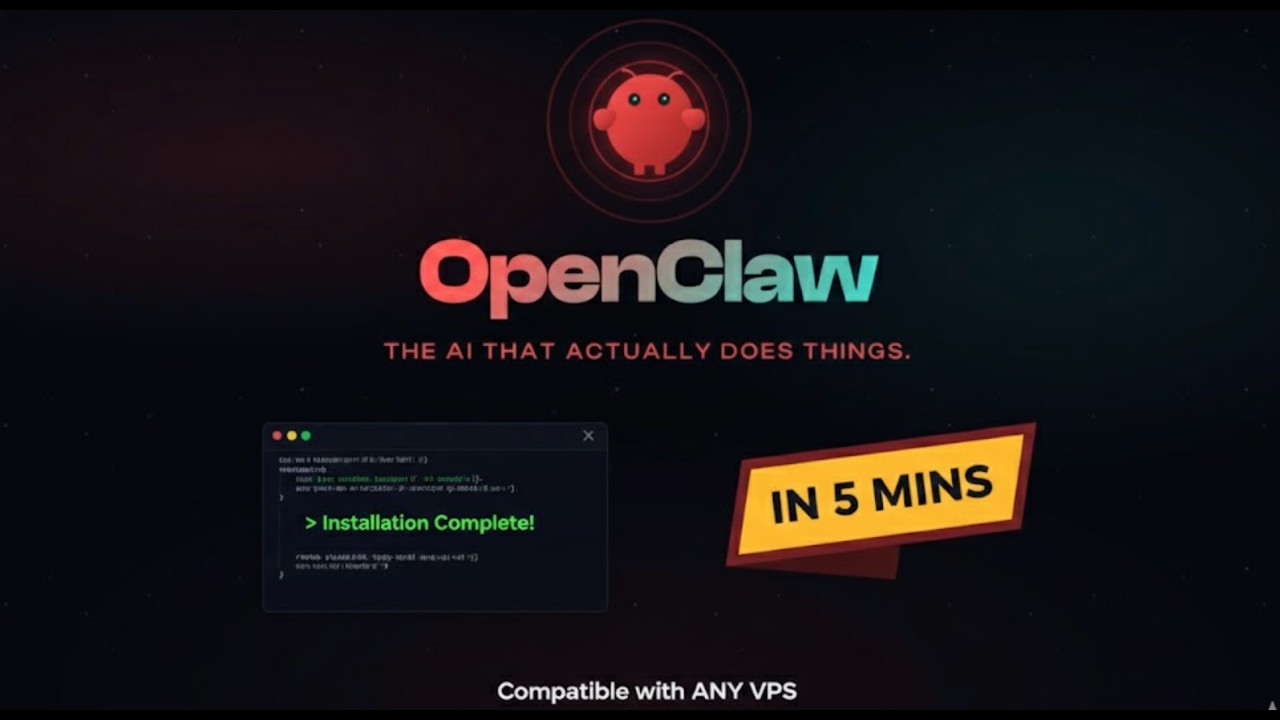 OpenClaw setup in 5 mins (any VPS/VM) - YouTube
