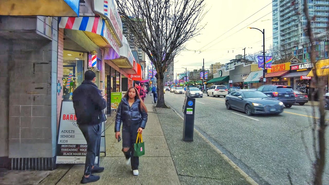Vancouver Walk - Davie St, Burrard to English Bay Beach - YouTube