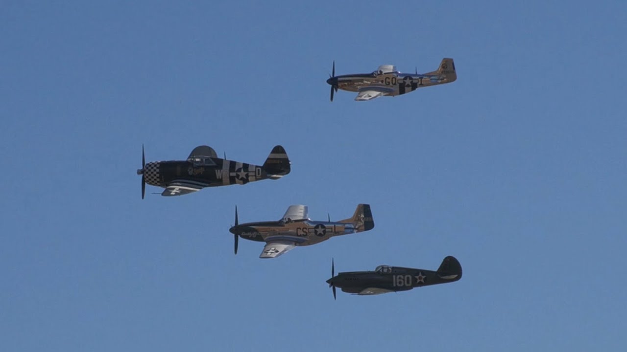 Warbirds. Capital Airshow. P-40, P-47, P51, P-38, and F4U Corsair. 4K ...