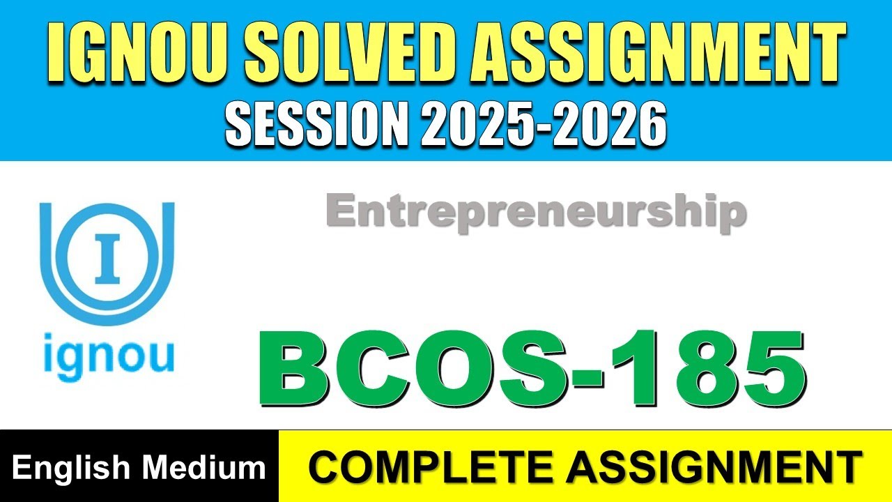 IGNOU BCOS 185 Solved Assignment 2025-26 | English Medium | Download ...