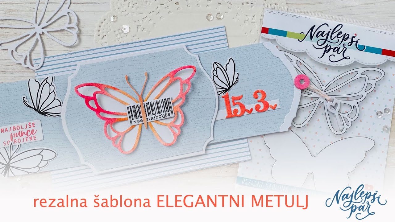 Elegantni metulj - rezalna šablona - YouTube