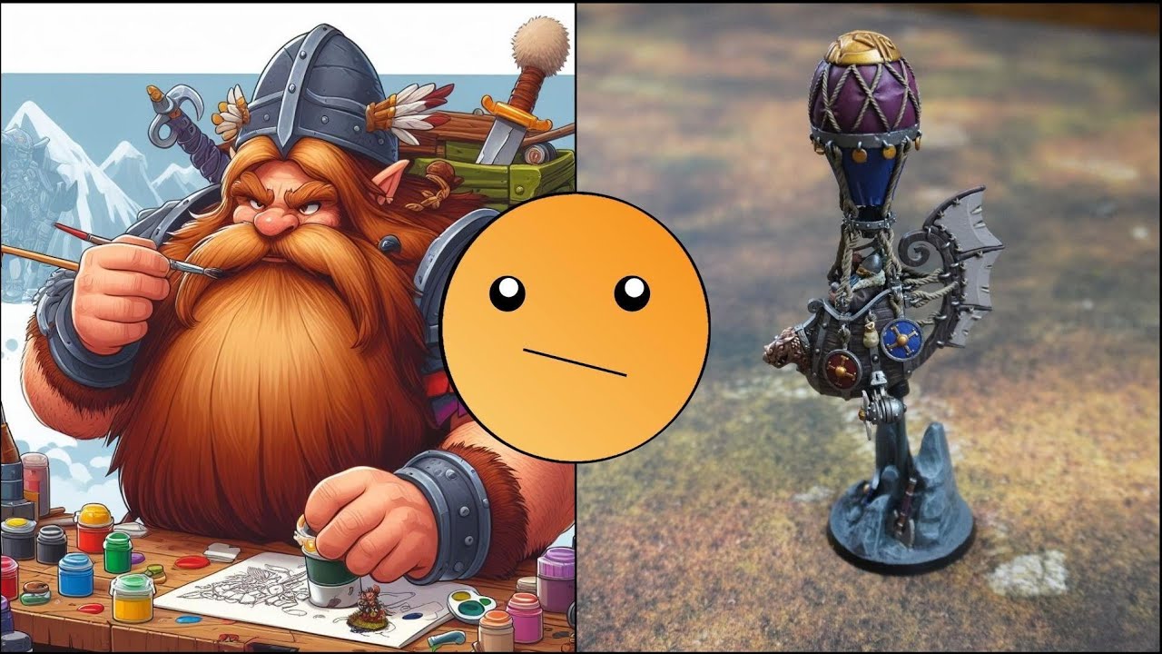 Painting wood, rope, and sailcloth on a dwarf airship - YouTube