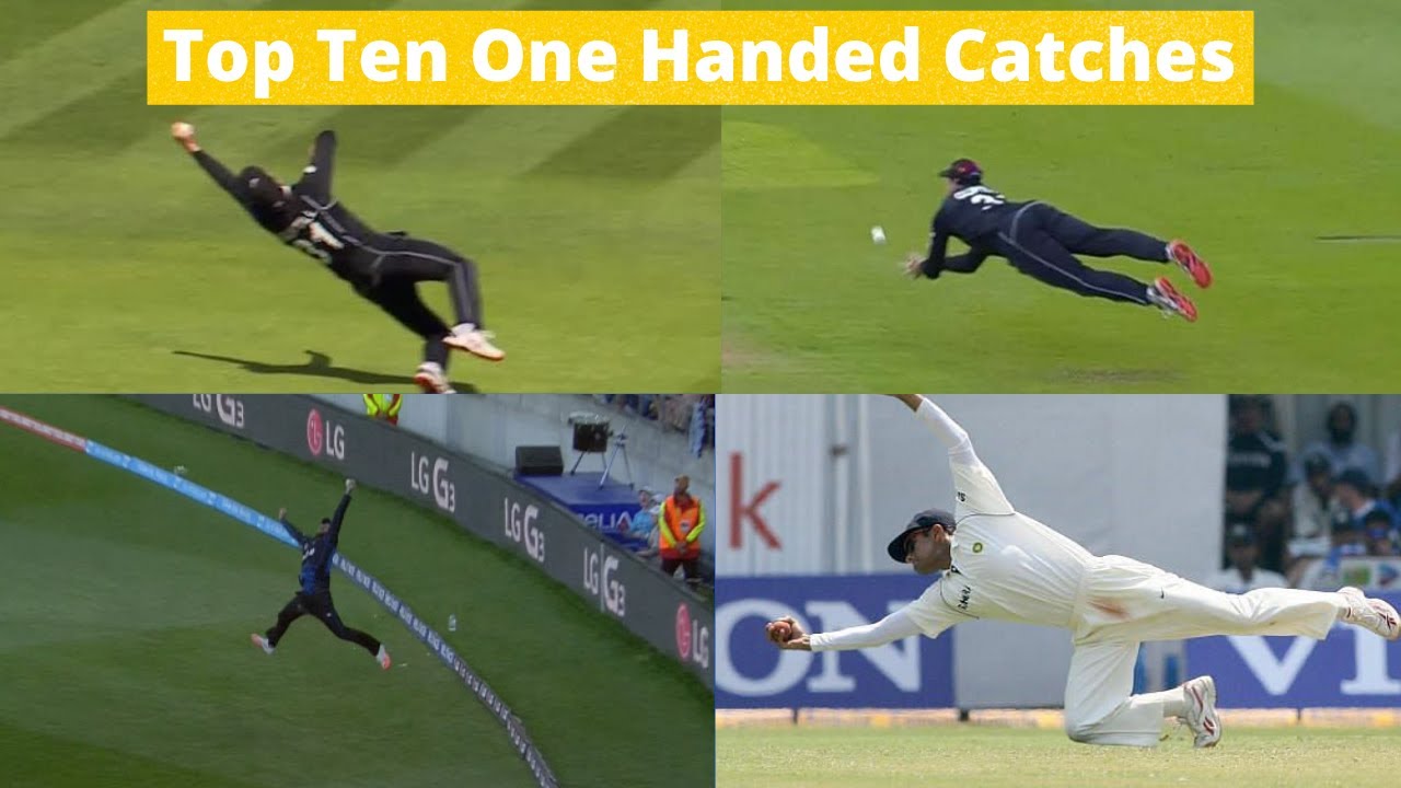 Top Ten One handed Catches /You Ever See In The Cricket history - YouTube
