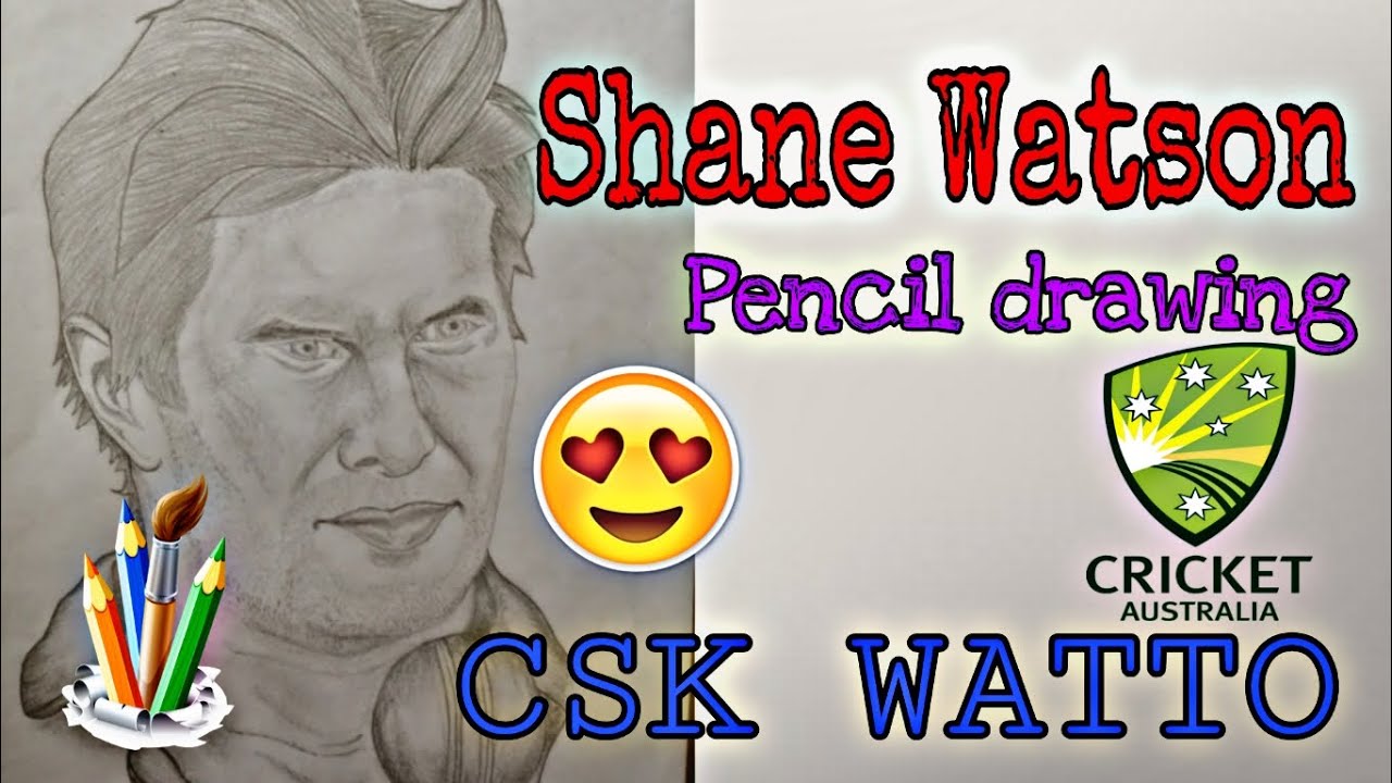 Shane Watson.../CSK Watto Pencil Drawing.../ - YouTube