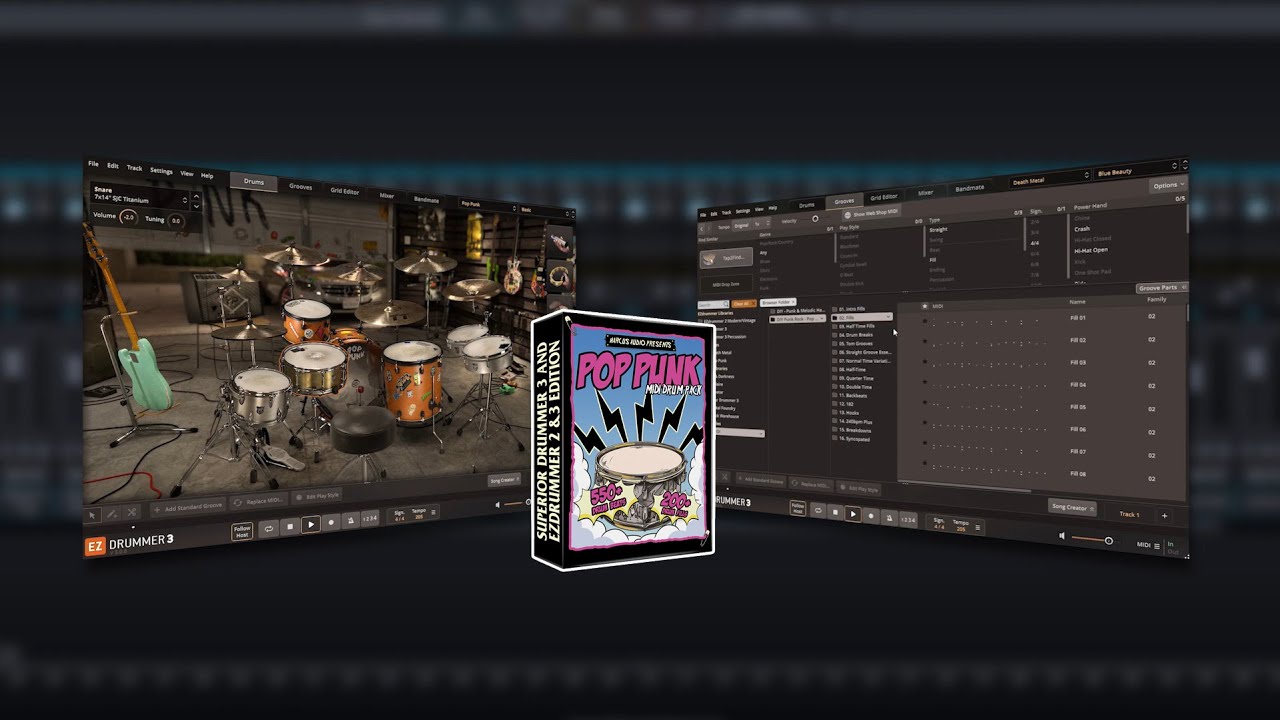 Pop Punk MIDI Pack - A Selection Of Grooves In EZDrummer - Pop Punk EZX ...