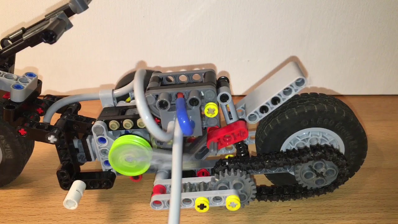 Lego Technic motorcycle with pneumatic engine (1 cylinder) - YouTube