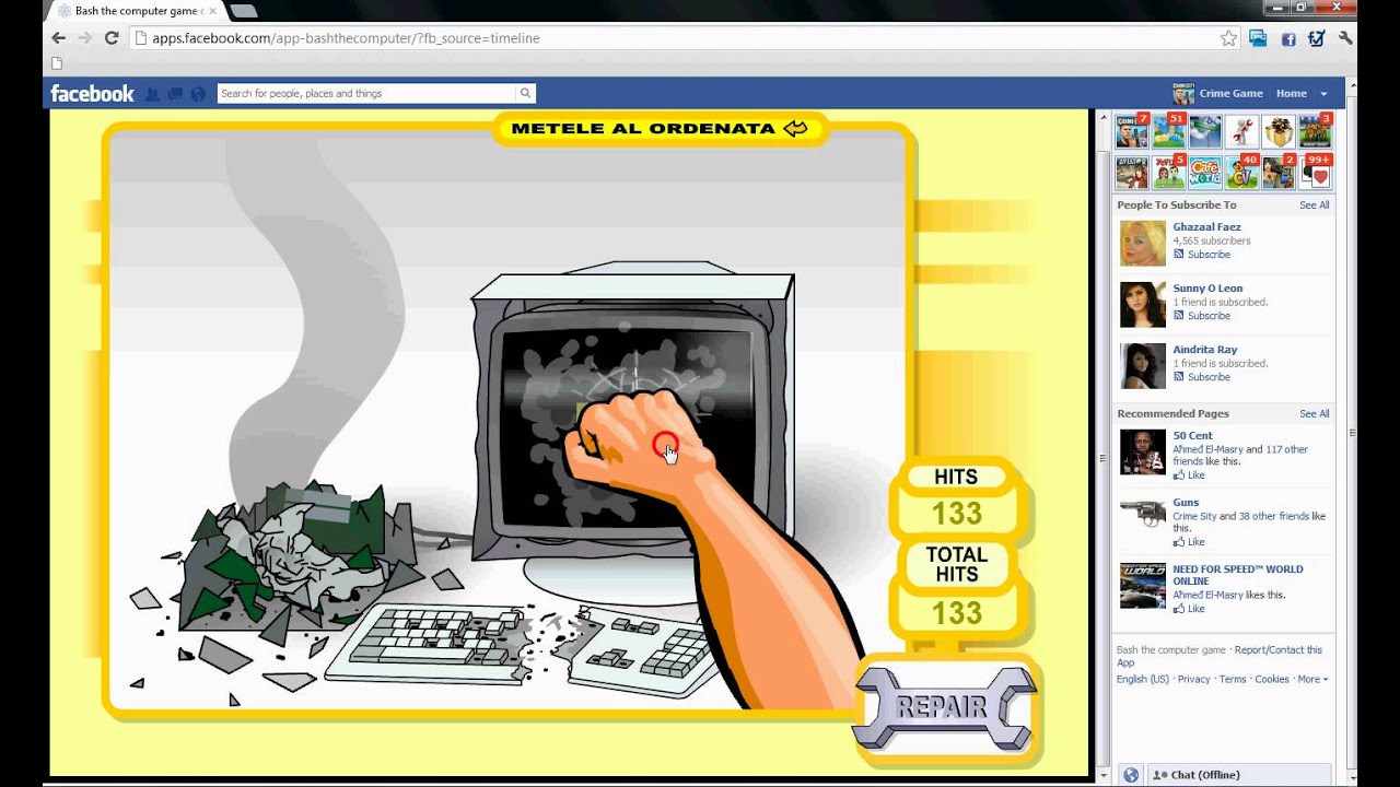 How to play bash the computer game on facebook - YouTube
