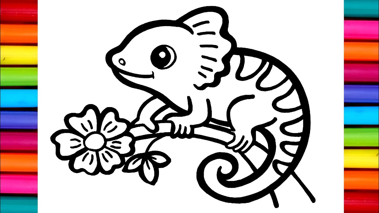Chameleon Drawing ||| How to Draw Chameleon, Turtle Drawing 🐢 - YouTube