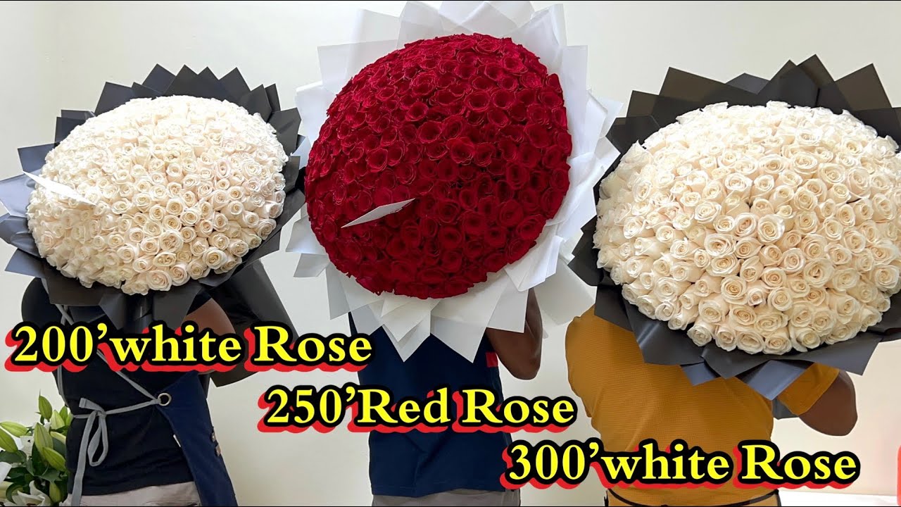 1st 200pcs white Rose , 2nd 250pcs Red Rose , 3rd 300pcs white Rose ...