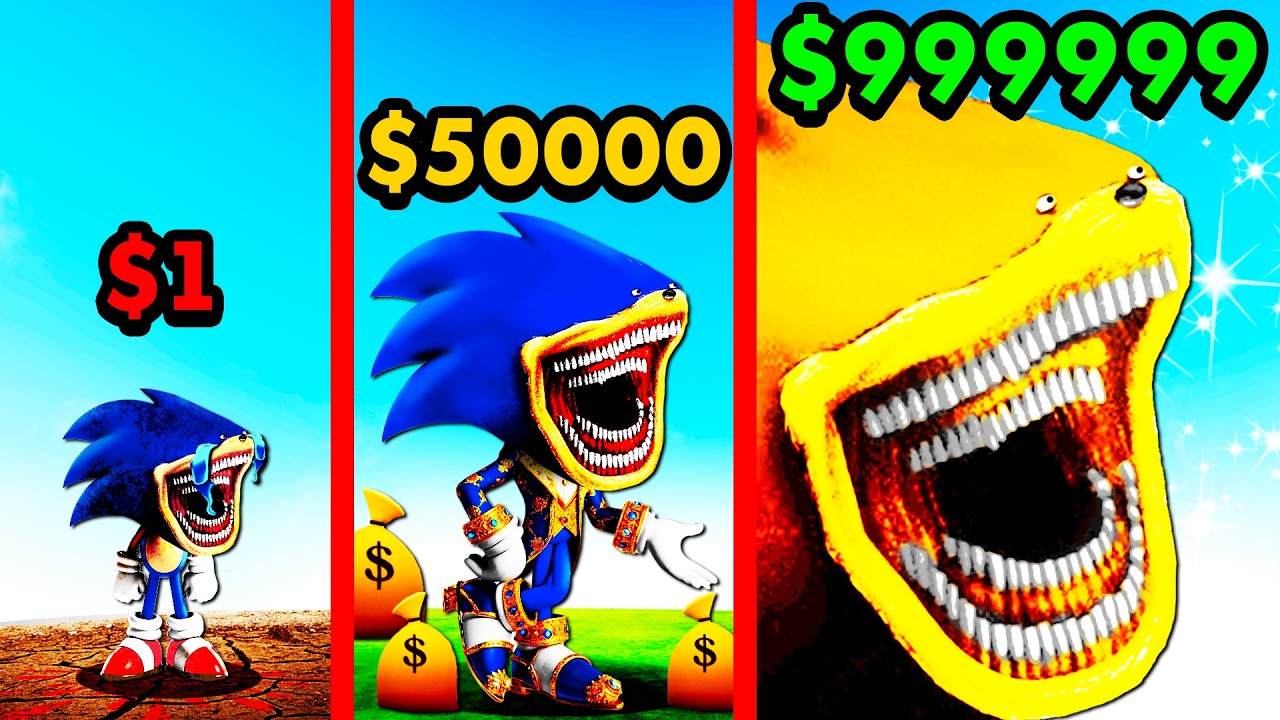 $1 To $1,000,000 SHIN SONIC In GTA 5 - YouTube