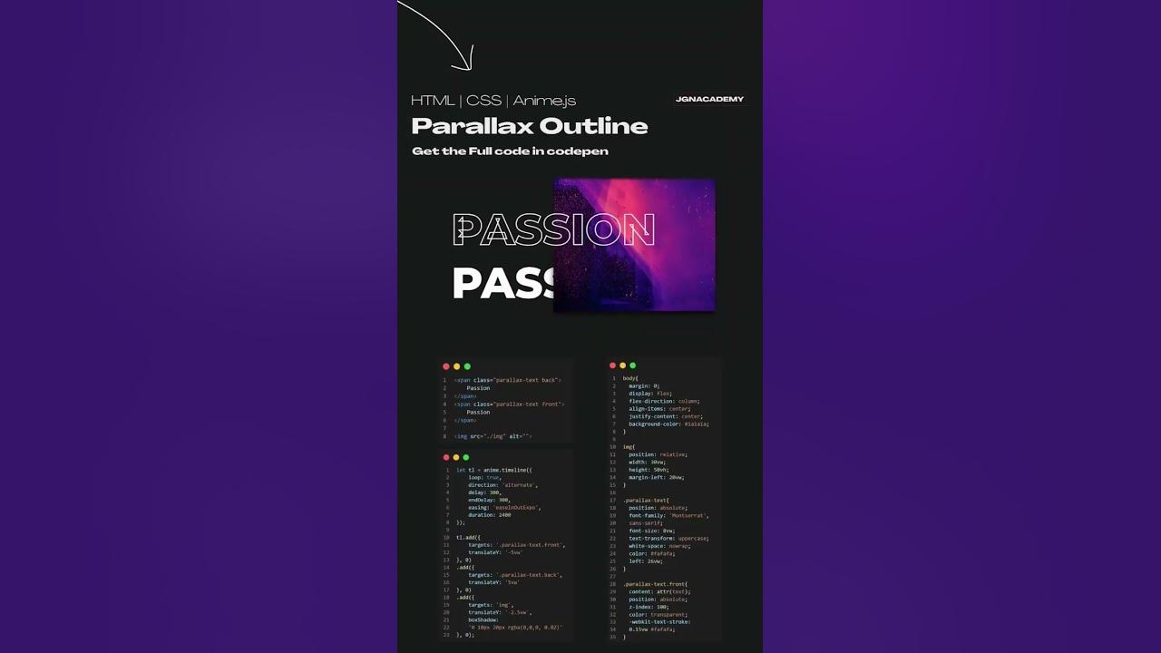 Parralax Outline Html Css Shorts Css3 Code Programming Codinglife Edit Javascript Youtube