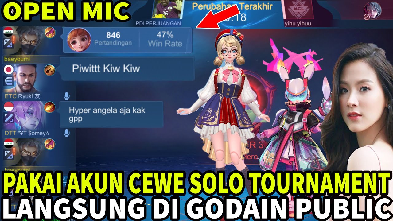 PAKAI AKUN CEWE SOLO TOURNAMENT MINTA HYPER, LIAT GIMANA REAKSI PUBLIK ...
