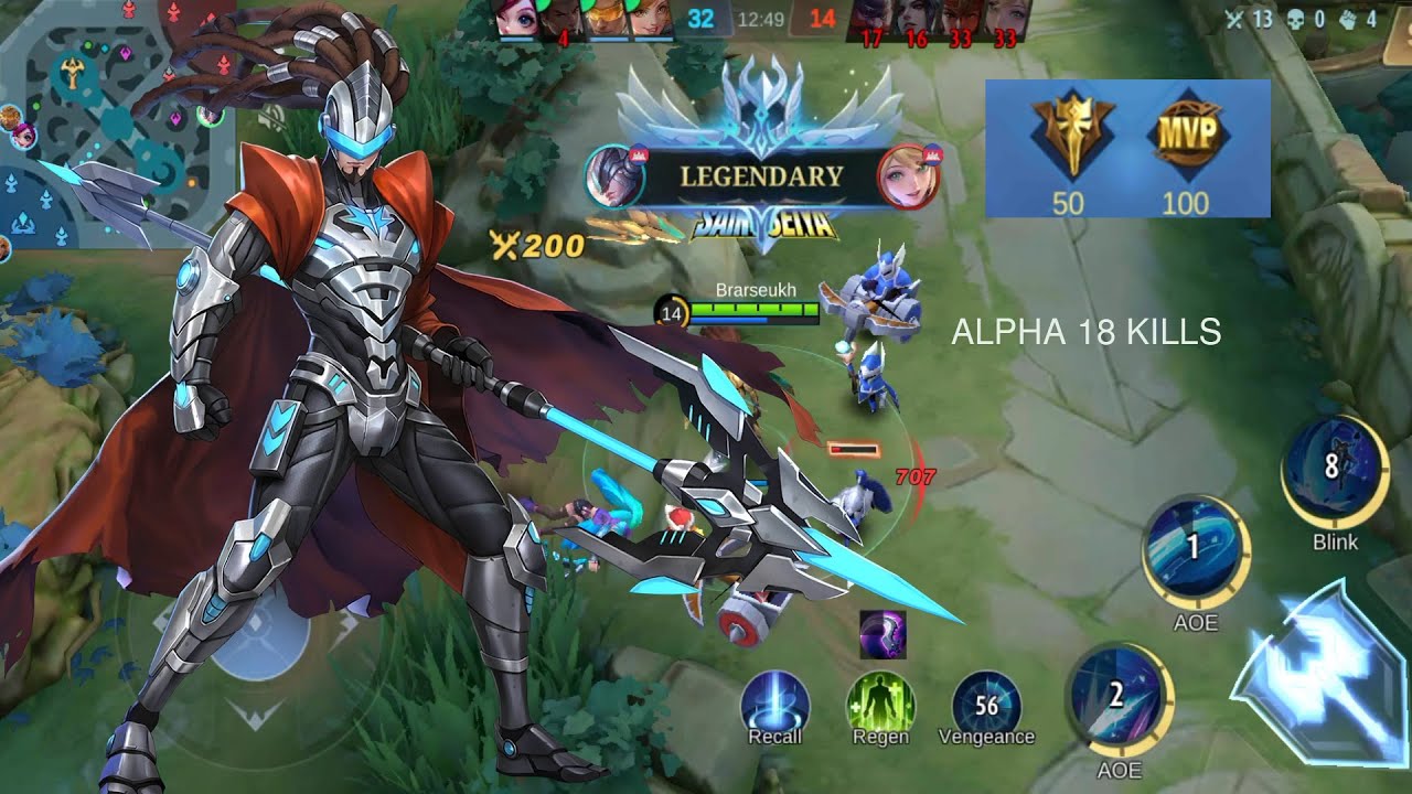 Alpha 18 kills /Mobile Legends gameplay - YouTube
