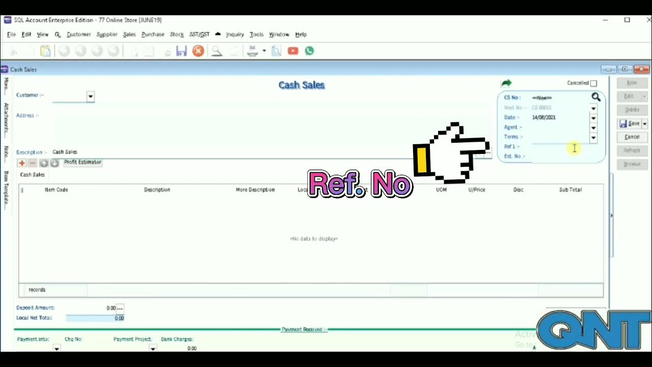SQL Account Training -Cash Sales - YouTube