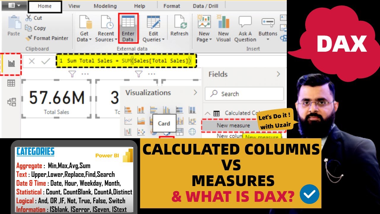 Calculated Column Vs Measure In Power Bi With DAX Formula How To Do Calculated Column Vs Measure In Power Bi With DAX Formula How To Do