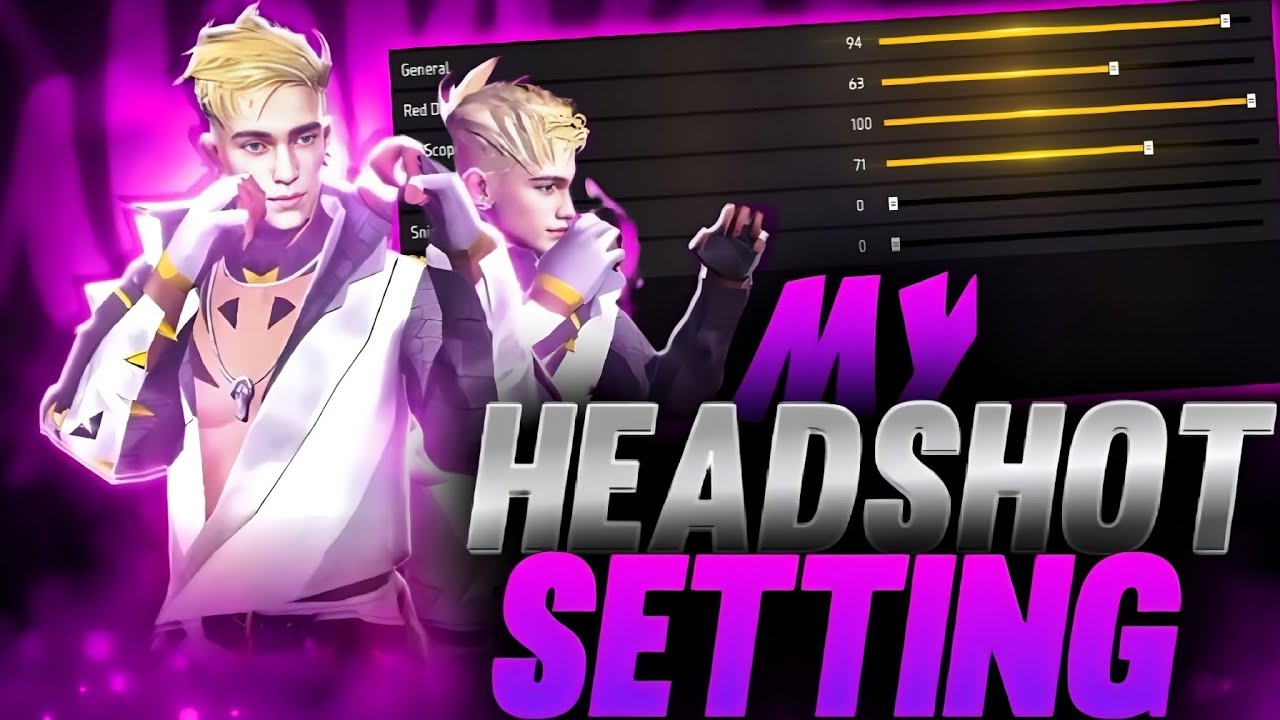 My headshot setting full details😱 || free fire headshot setting ⚡👑 ...