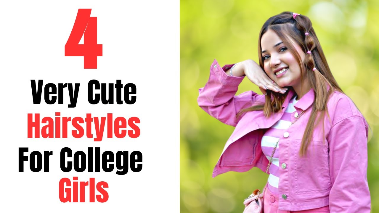 4 Very Cute Hairstyles for School & College Girls || Open Hairstyles ...