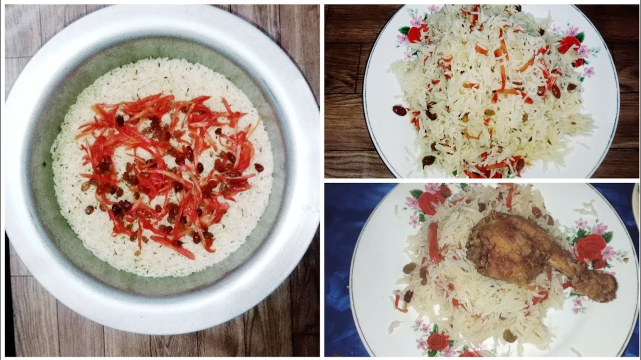 Rice with Raisins and Carrots|Arabic rice|Afghan cuisine|Bukhari Rice ...