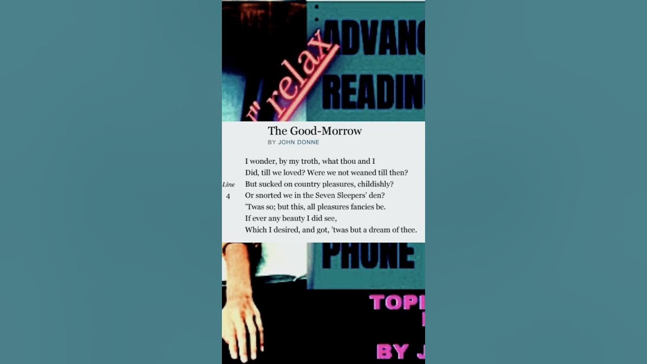 THE GOOD MORROW (John Donne) listen "n" relax - YouTube