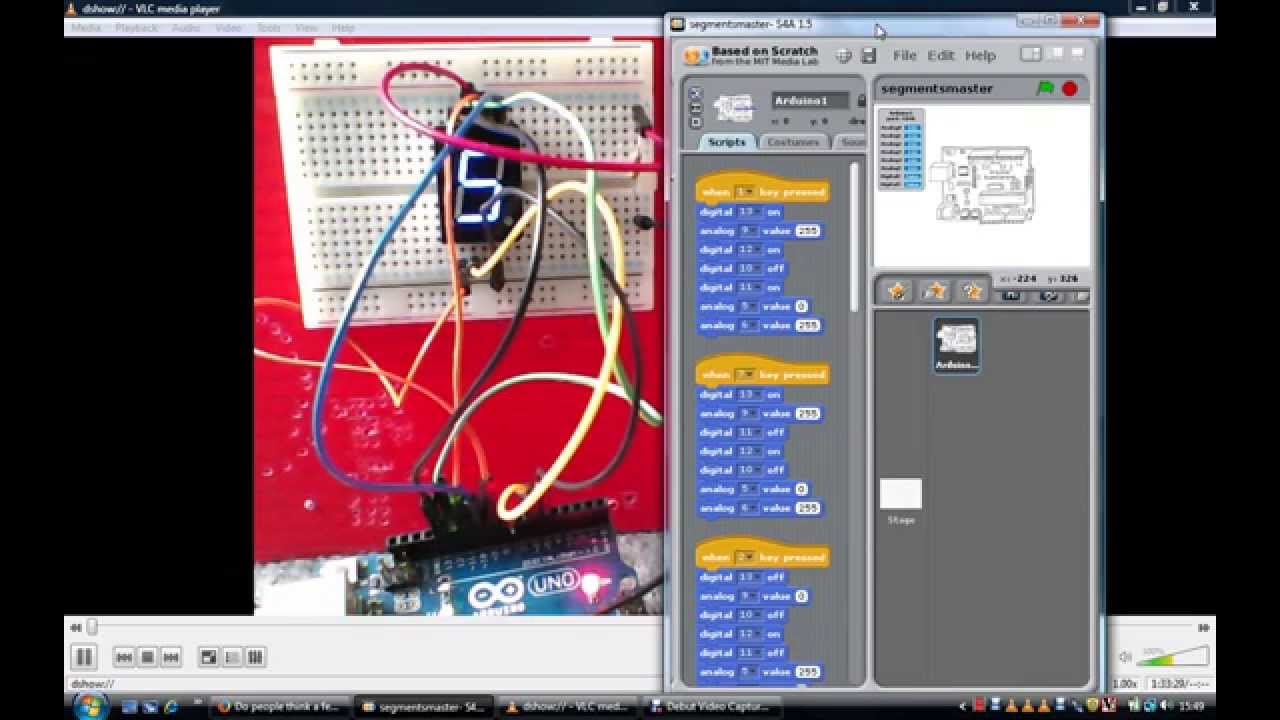 Using Scratch for Arduino and a 7 segment display - YouTube