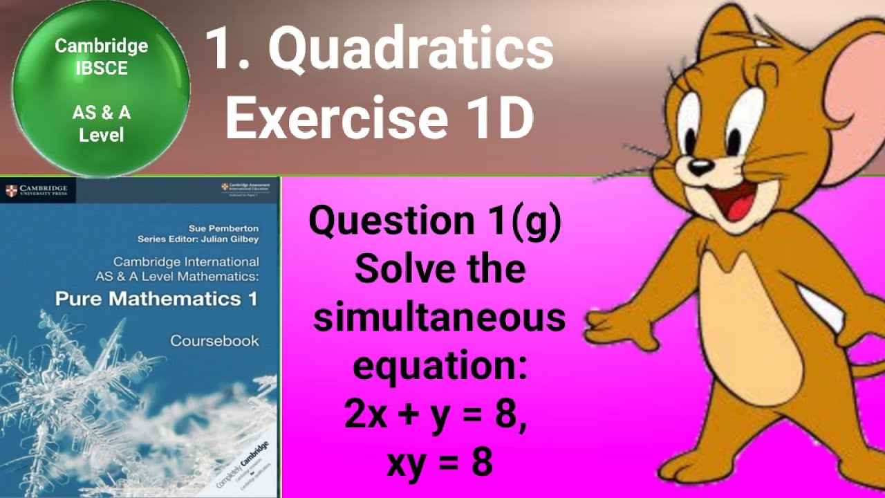 Solve The Simultaneous Equation 2x Y 8 Xy 8 YouTube