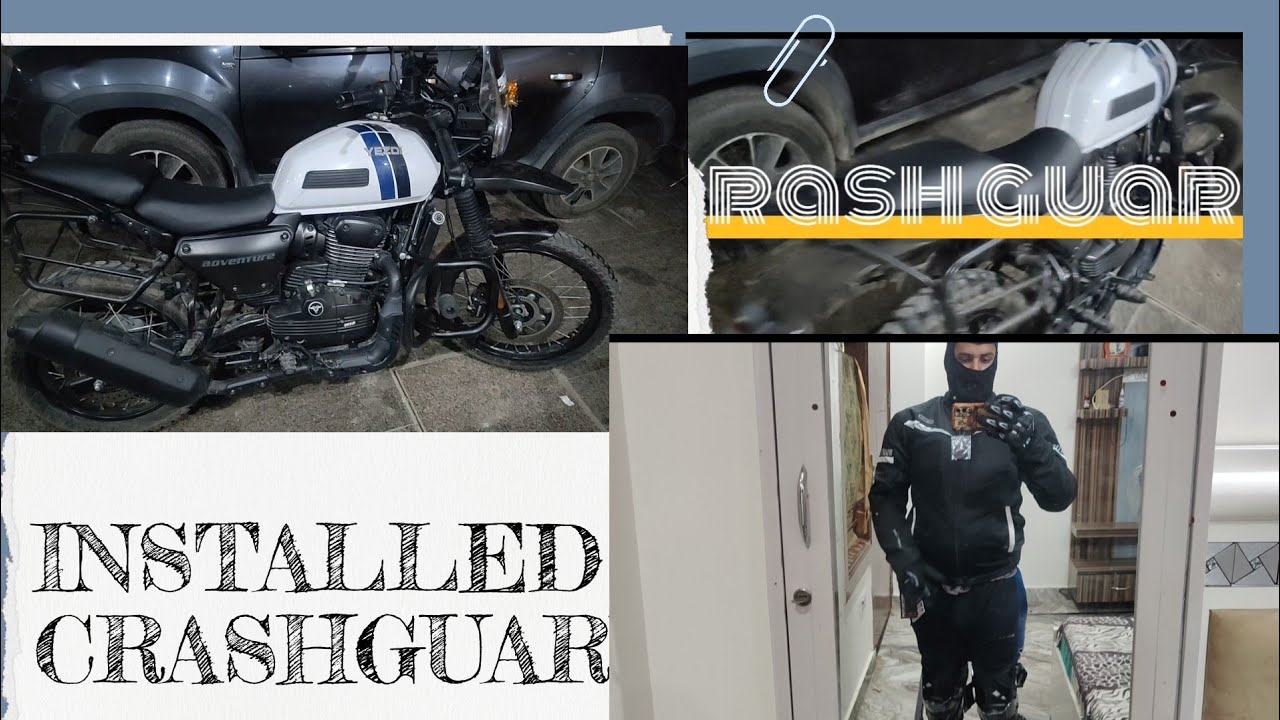 Installed crash guard 💥 in yezdi adventure || as well as buying Riding ...